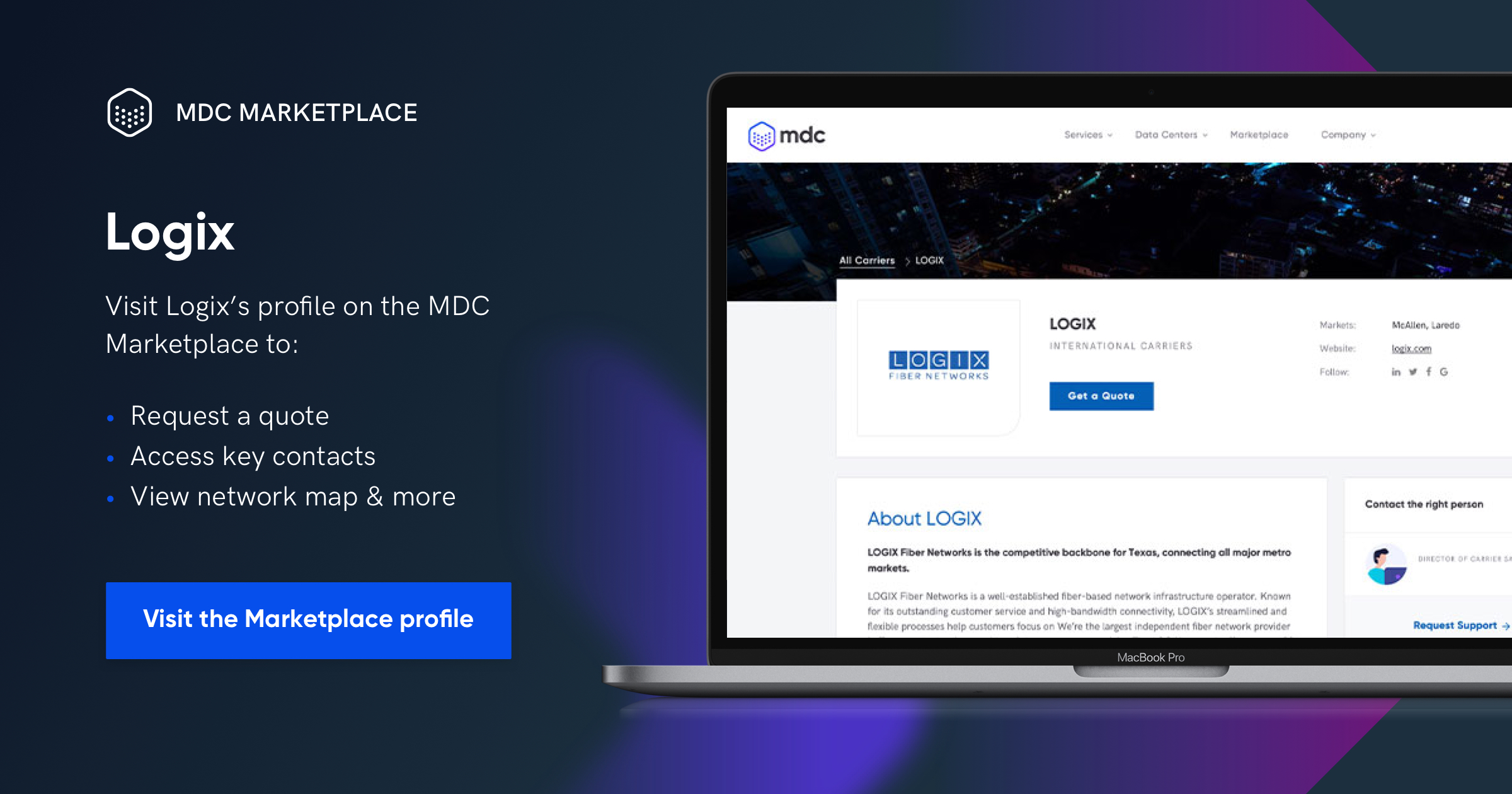 Connect to Logix | MDC Marketplace | MDC Data Centers